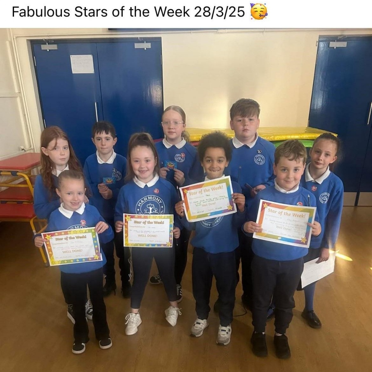 Harmony Primary School - Pupils of the Week 28th March